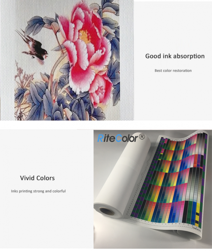 320g Inkjet White Polyester Fabric Roll / Art Print Canvas With Eco ...